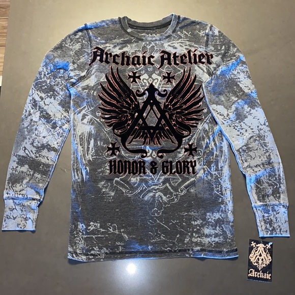 Archaic | Shirts | Nwt Affliction Archaic Men Thermal Tshirt Achilles ...